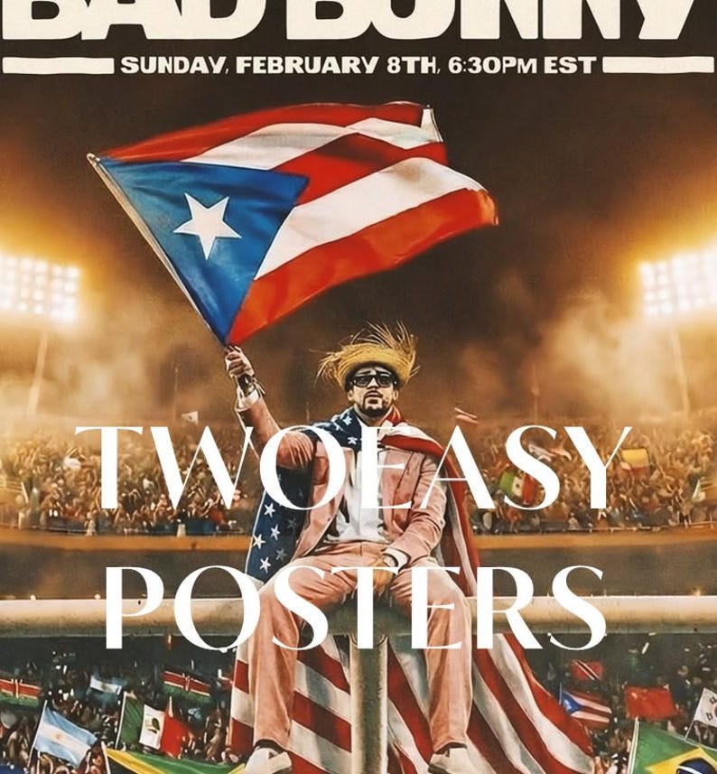 Benito Bad Bunny Super Bowl LX Poster – Latino Show Pop Art Print ...