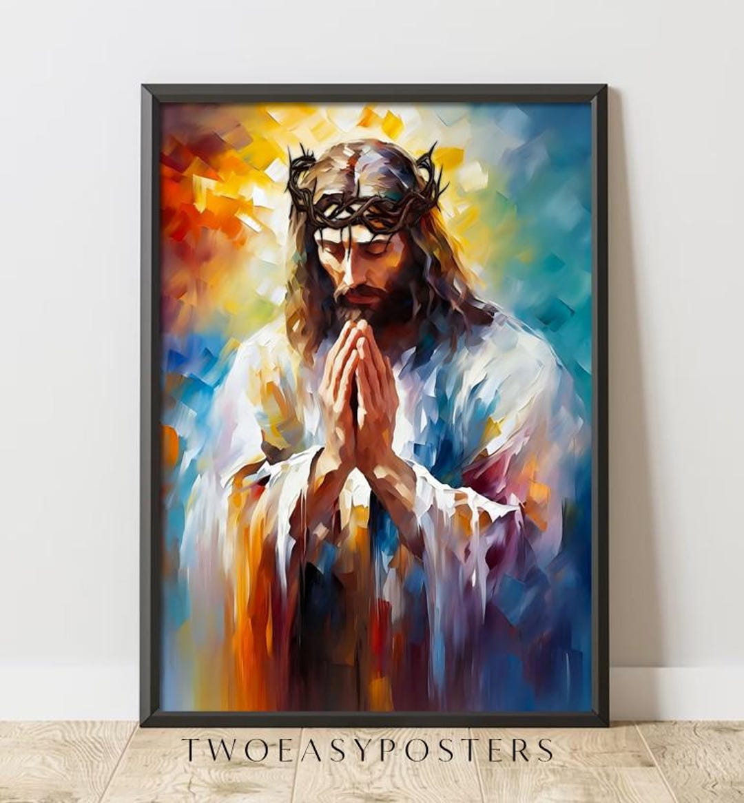 Jesus Christ Praying Wall Art | Easter Resurrection Catholic Religious ...