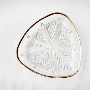 Gold Rim Glass Trinket Dish Vintage Key Dish Glass Candy - Etsy