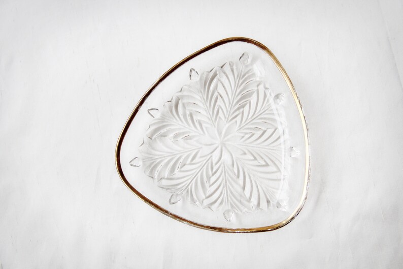 Gold Rim Glass Trinket Dish Vintage Key Dish Glass Candy - Etsy