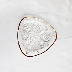 Gold Rim Glass Trinket Dish Vintage Key Dish Glass Candy - Etsy