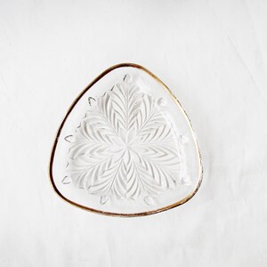 Gold Rim Glass Trinket Dish Vintage Key Dish Glass Candy - Etsy