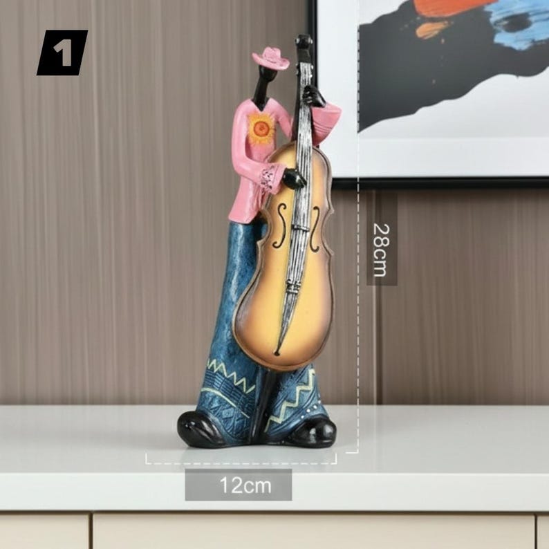 Artistic Resin Figurines With Musical Instrument Design – Living Room ...