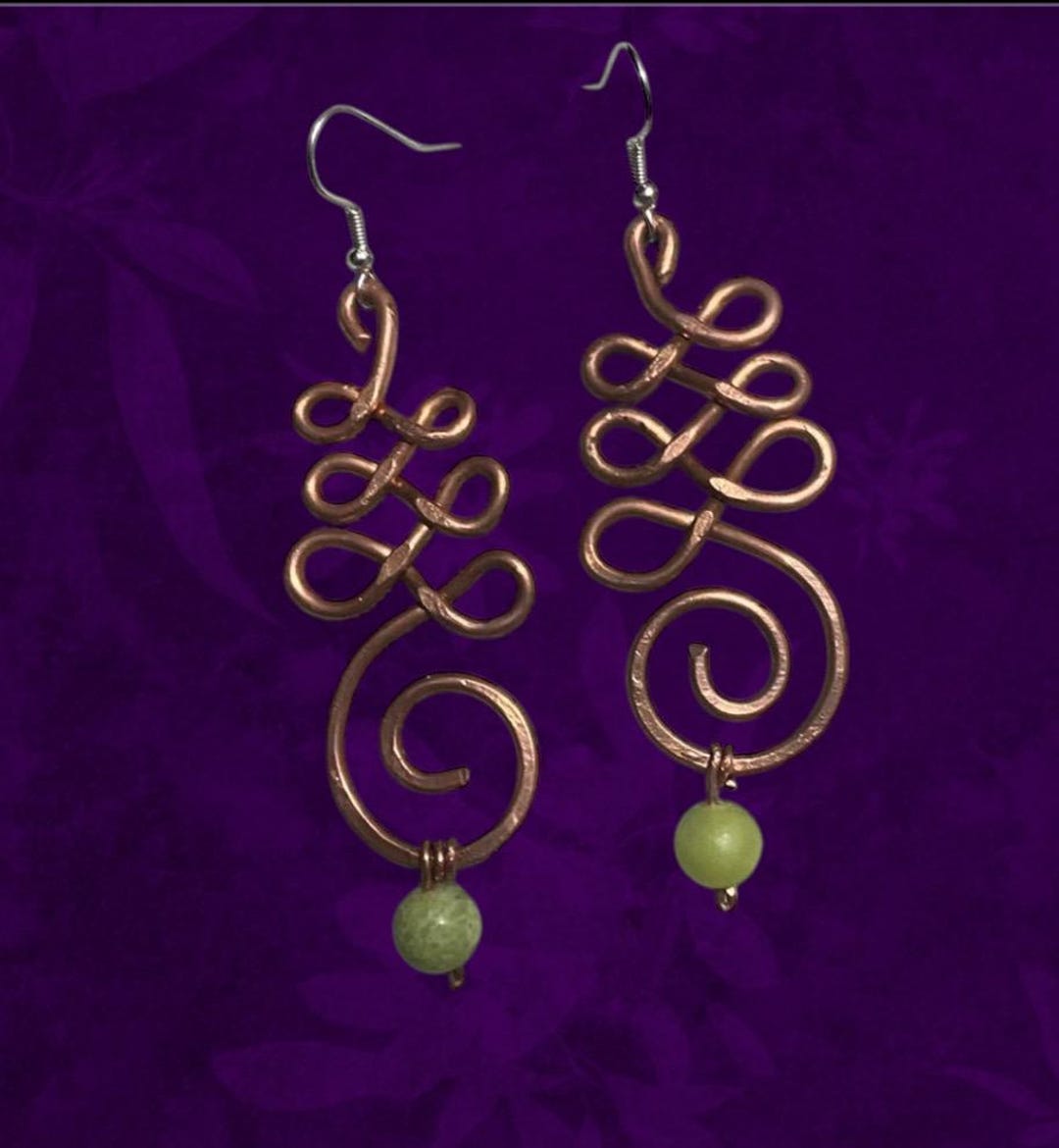 Copper Unalome Drop Earrings - Etsy