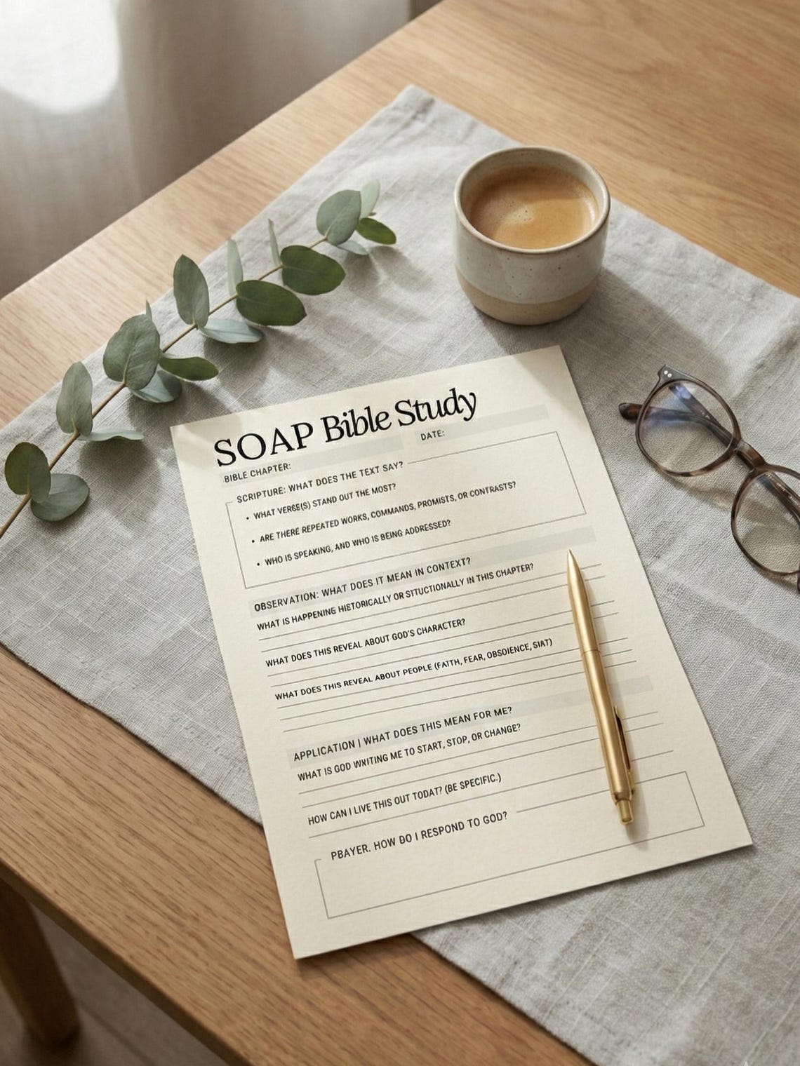 Printable Bible Study Bundle, SOAP Bible Study Method, Sermon Notes ...