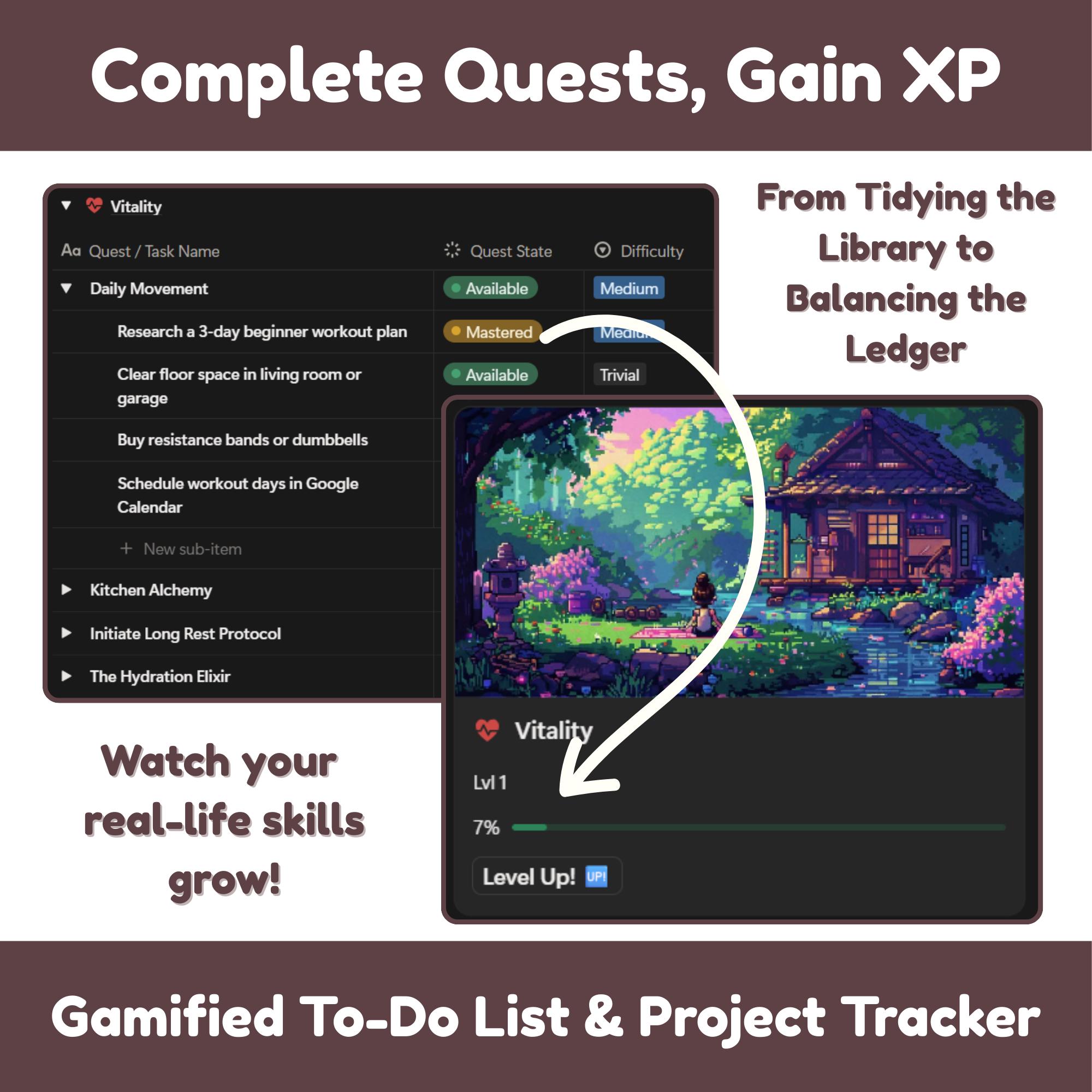 Cozy RPG Notion Template | Gamified Life Planner & Habit Tracker ...
