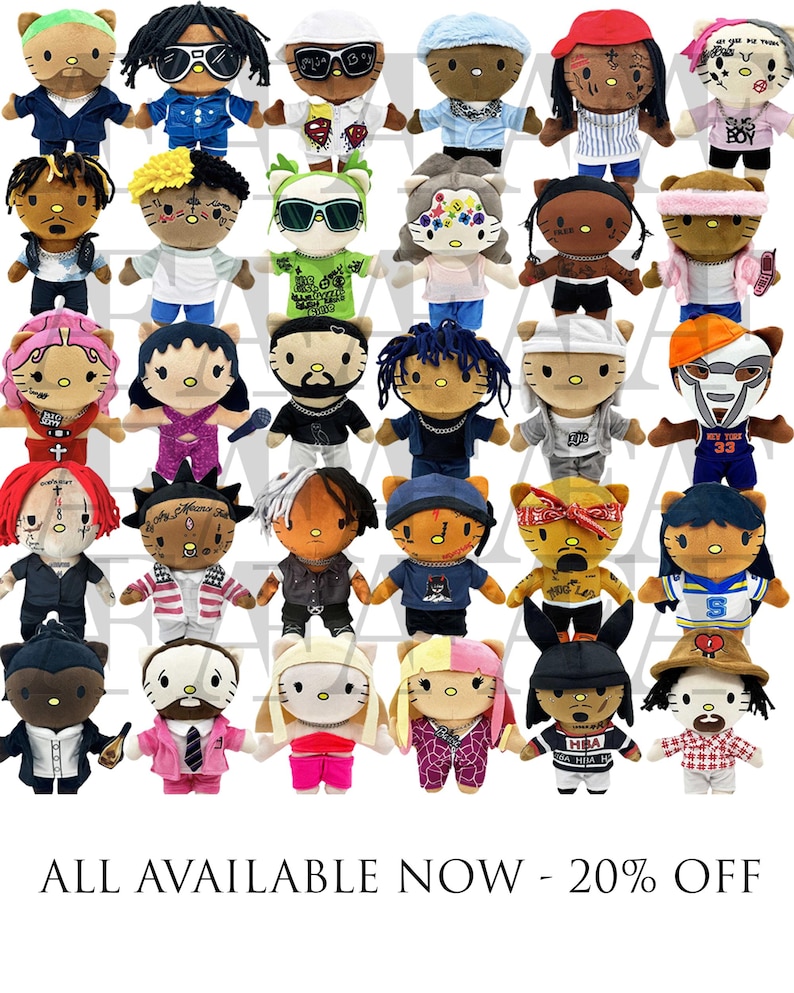 Hello Kitty Travis Scott Rapper Plush | Artist Plushie Toy, Rapper ...