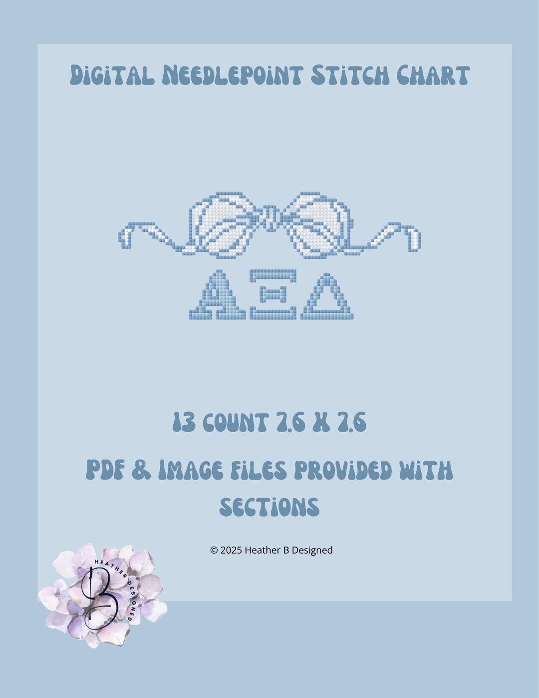 AXID Bow Digital Needlepoint Chart | Digital Stitch Chart PDF for ...