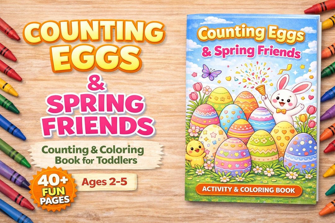Easter Coloring & Counting Book for Kids Ages 4–6 Printable PDF - Etsy