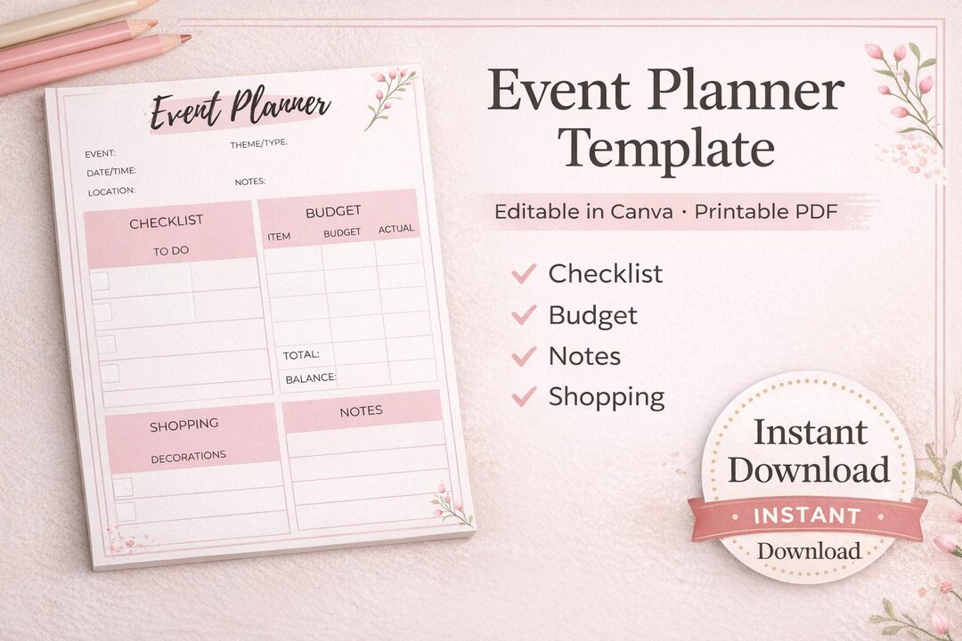 Annual Planning Template | Editable Canva Organizer | Printable ...