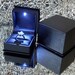 New Fancy Black Italian Leather LED Lighted Engagement Ring Box With ...