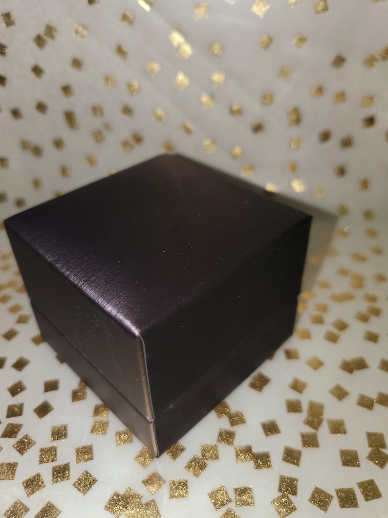 New Fancy Steel Purple Leather Engagement Ring Gift Box Bridal Wedding ...