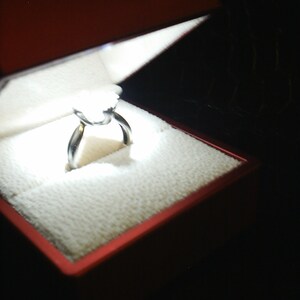 Red Piano Finish LED Lighted Ring Box Display Case FANCY Leather ...