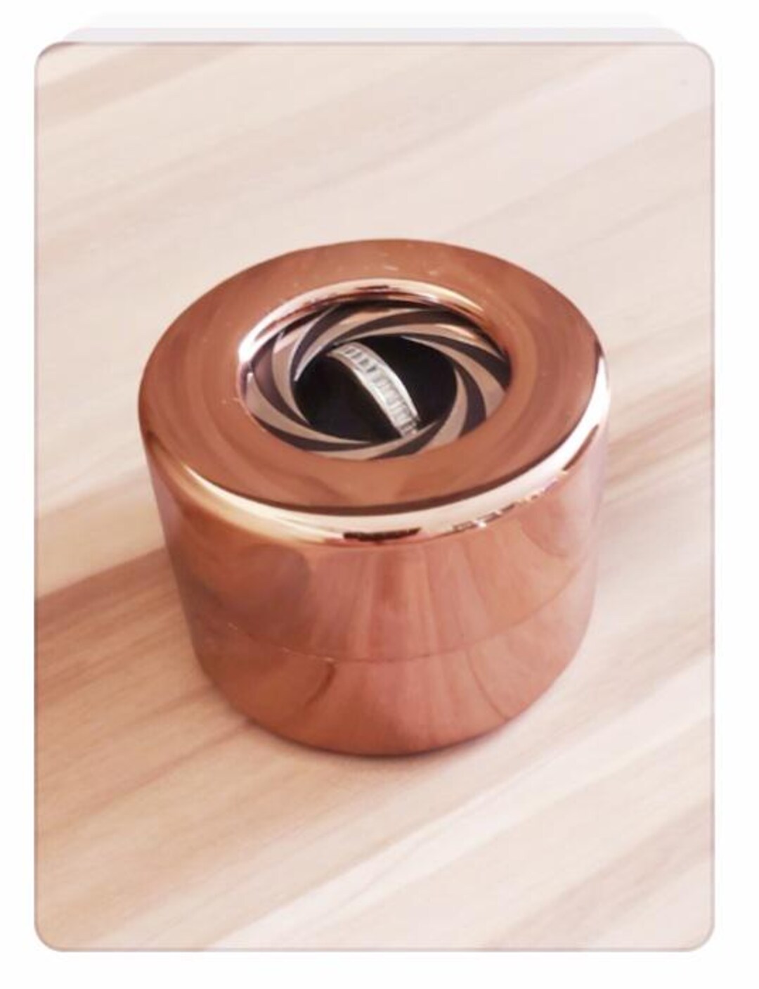 Rose Gold Circle Optical Illusion Unique Engagement Ring Gift Box ...