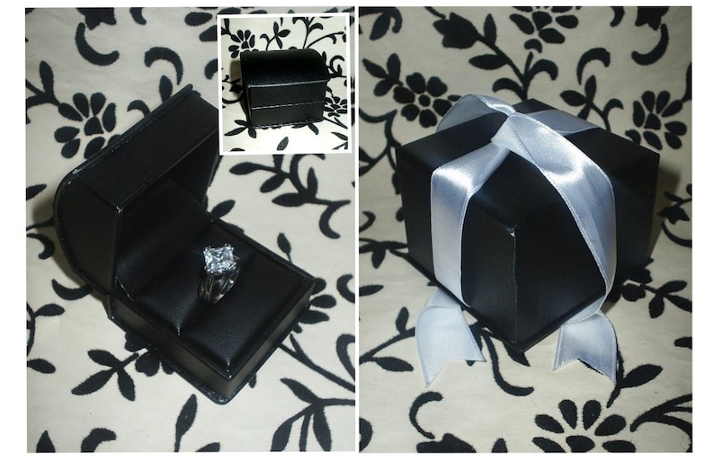 Fancy Engagement Ring Proposal Box White Satin Ribbon Jewelry - Etsy