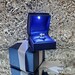 Fancy Blue LED Lighted Engagement Ring Box With Satin Ribbon Gift Box ...