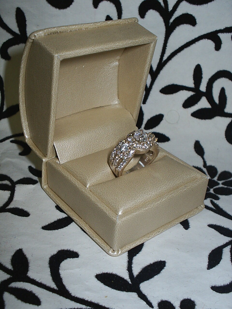 Champagne engagement Ring box Bridal Gold Beige Creme Italian | Etsy