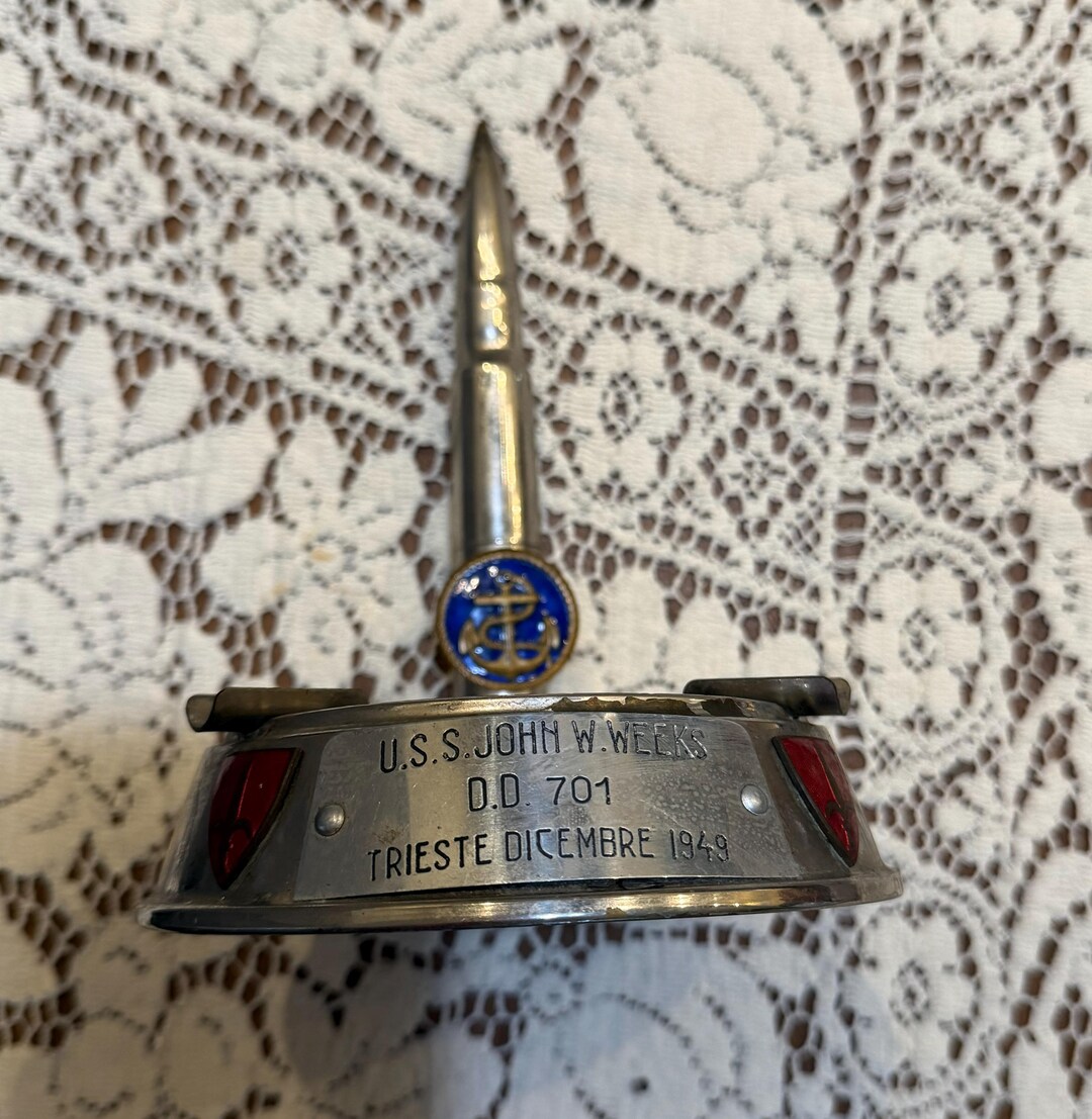 Vintage US Navy Ashtray, USS John W. Weeks, 1949 Trieste Italy - Etsy