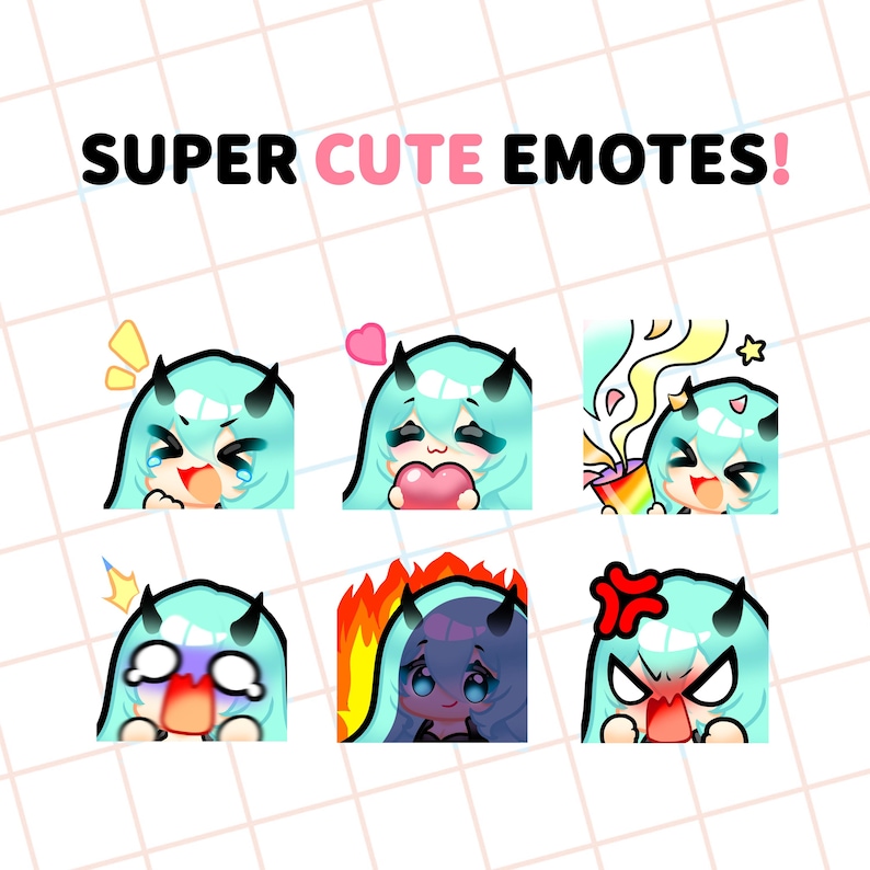 5 Custom Chibi Twitch Emotes | Streaming YCH (digital Download) - Etsy