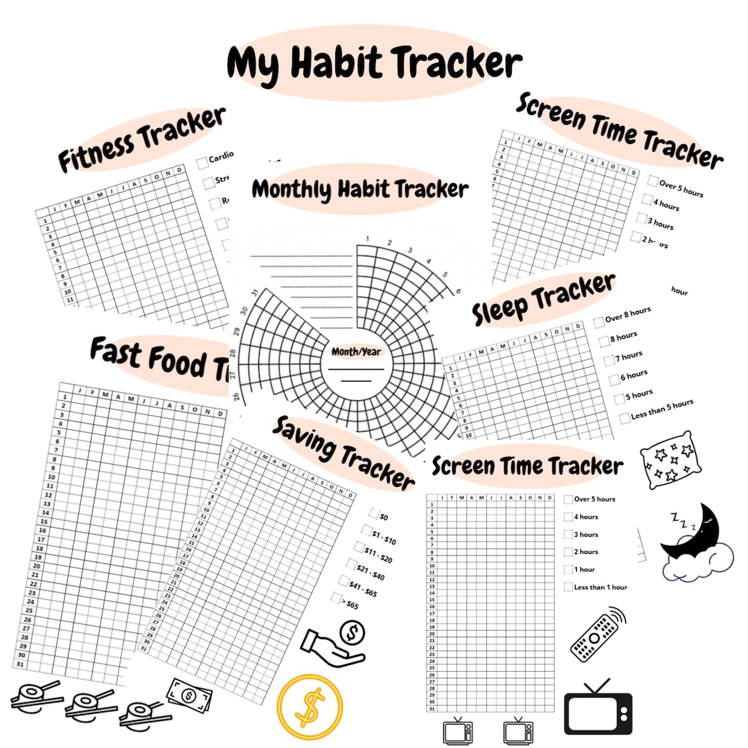 Pixel Habit Tracker | Bullet Journal for Daily Habits - Etsy