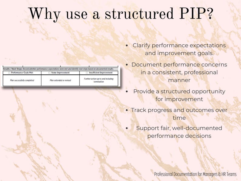 Performance Improvement Plan Template (PIP) | Employee Performance ...