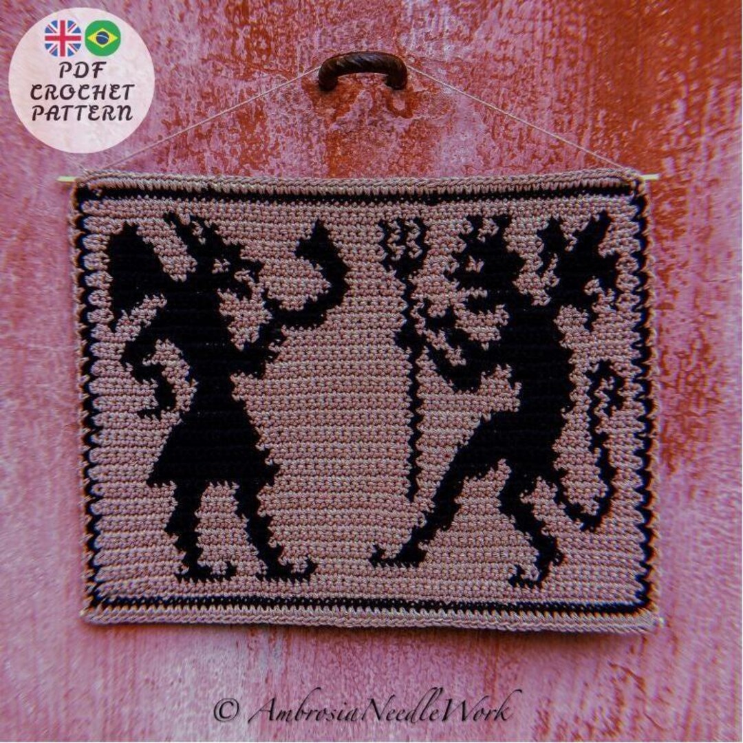 Dancing Demons Crochet Pattern | Vintage Tapestry (PDF Download) - Etsy