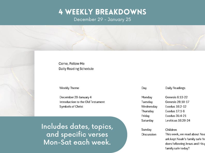 January 2026 Come Follow Me Daily Schedule & Family Discussion Guide ...