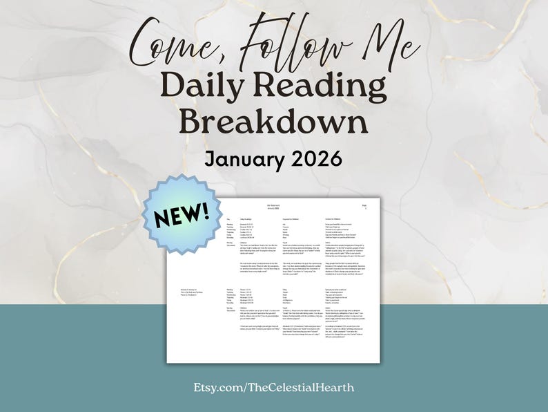 January 2026 Come Follow Me Daily Schedule & Family Discussion Guide ...
