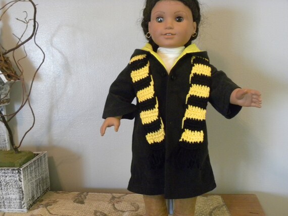 Black and Yellow Wizard Robe With Scarf Created for 18 | Etsy