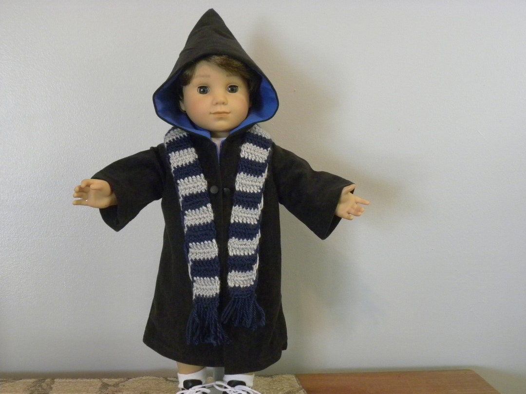 Black and Blue Wizard Robe With Scarf Designed to Fit 18 Dolls Gift ...