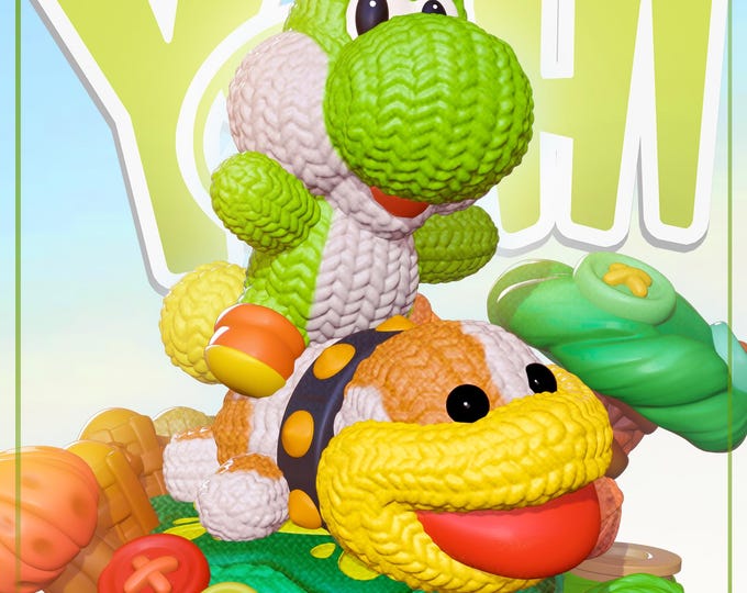 Wooly Yoshi 3D Printed Statue Kit - Etsy