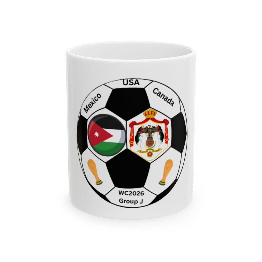 WC2026 Group Jordan Soccer Ball Flag Crest Mug | USA Canada Mexico ...
