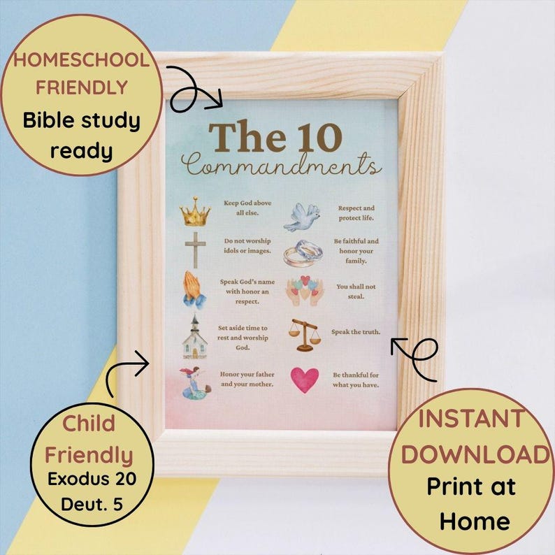10 Commandments Poster | Child-friendly Bible Learning (digital ...