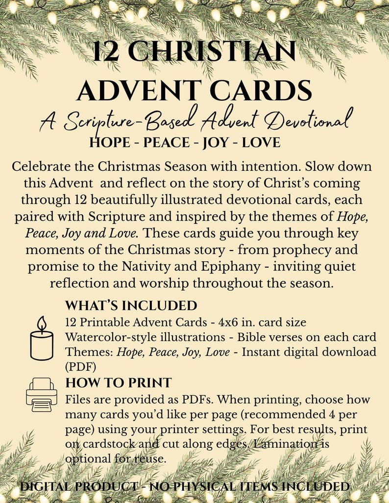 Printable Christian Advent Prayer Cards - Homeschool Bible Activity ...