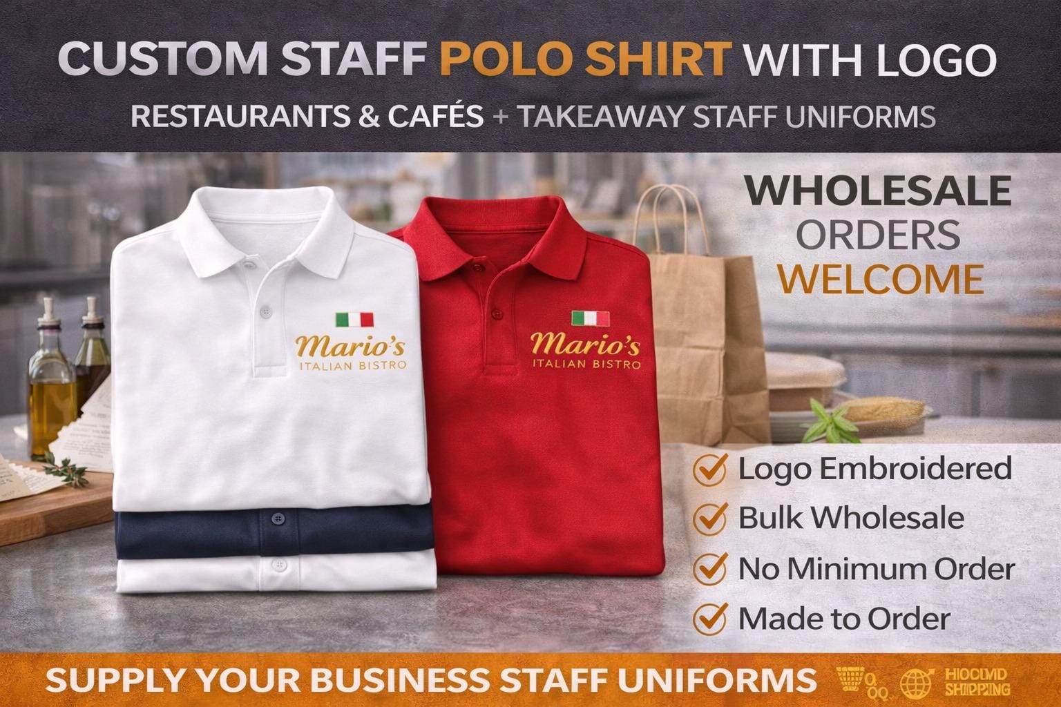 Personalised Chef Jacket With Logo – Custom Restaurant Uniform - Etsy