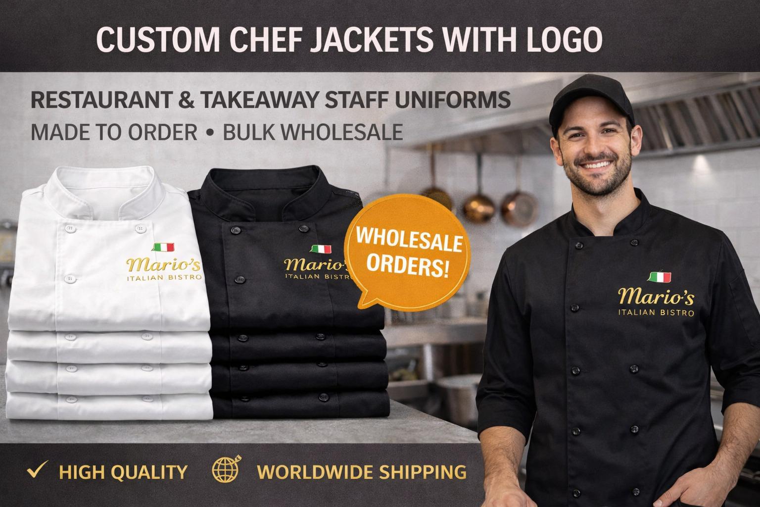 Personalised Chef Jacket With Logo – Custom Restaurant Uniform - Etsy