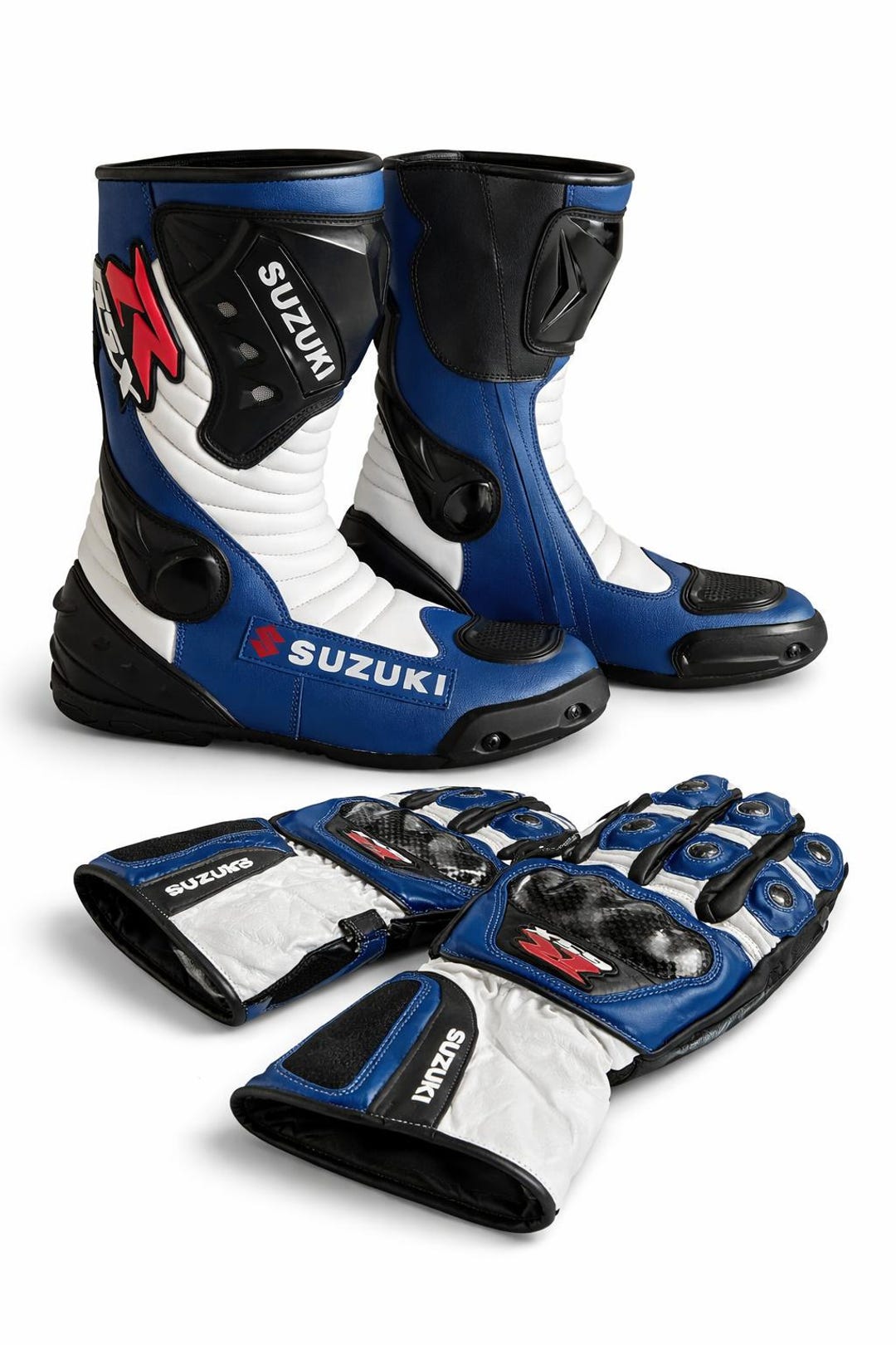 Suzuki GSX-R Racing Gear Set - Leather Boots and Gauntlet Gloves - Etsy