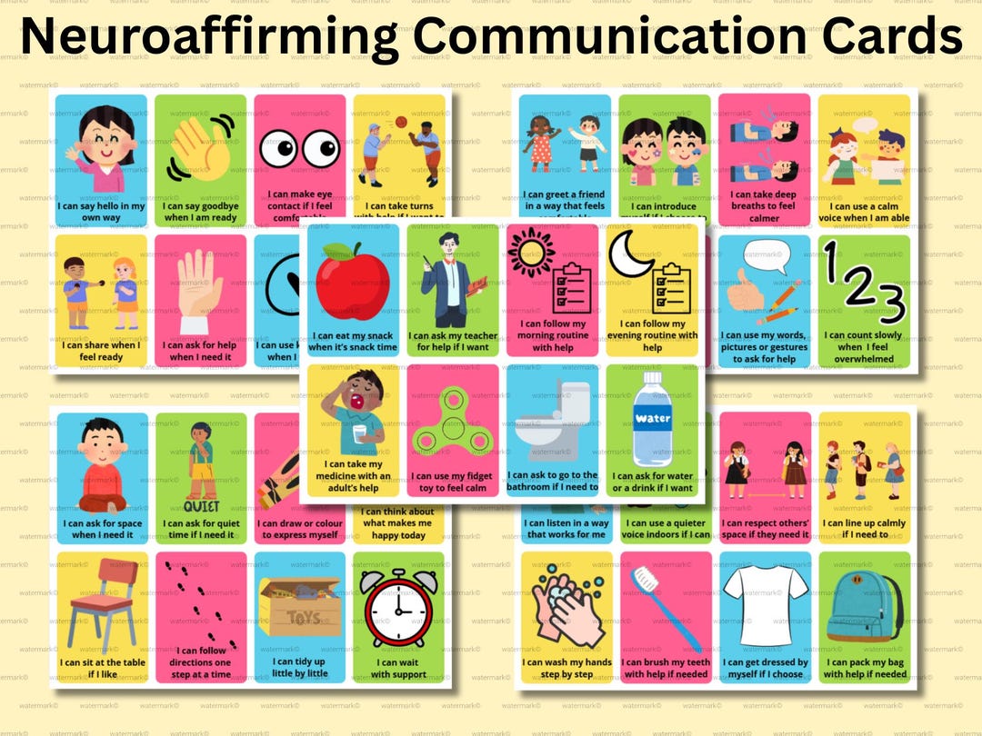 Neuroaffirming Communication Cards for Autistic Kids, Visual Support ...