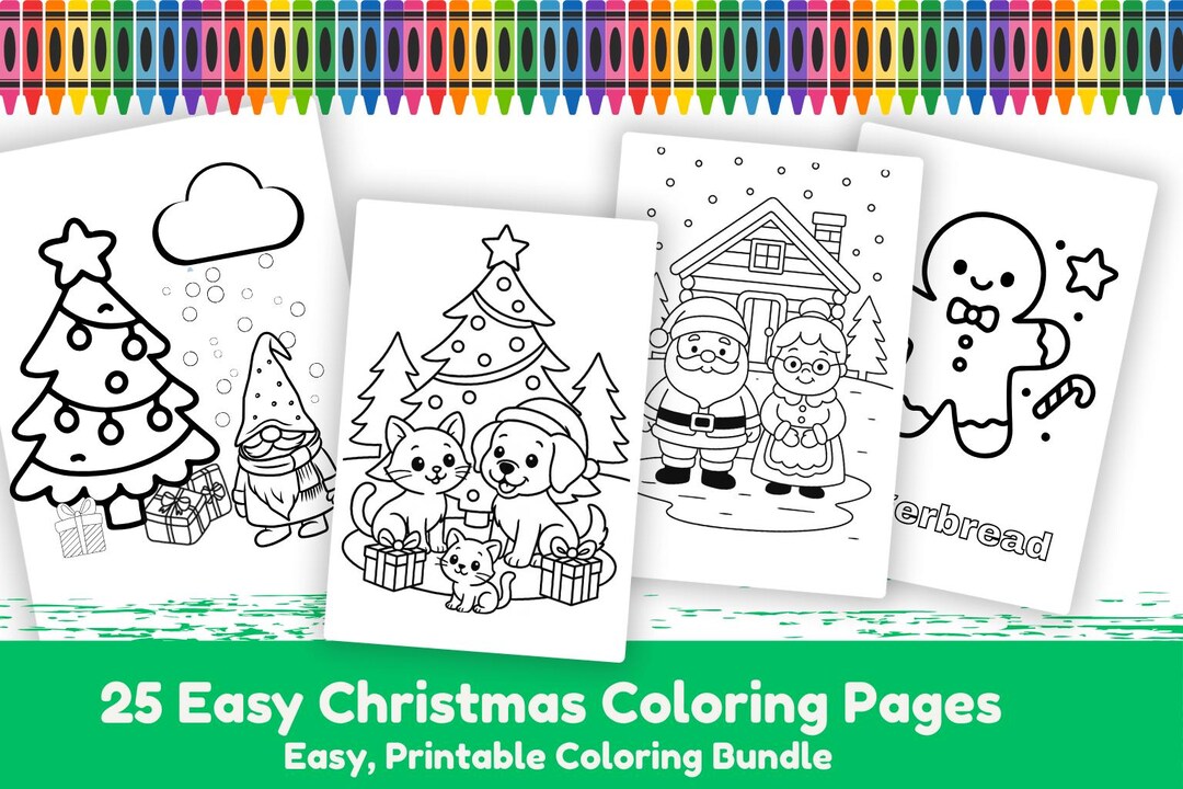 25 Christmas Coloring Pages for Kids | Printable Holiday Sheets | Easy ...