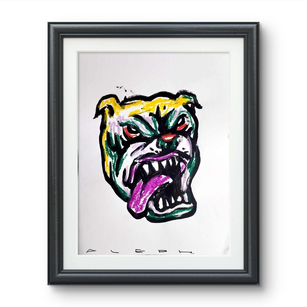 Aleph Original Art Pitbull 1 14x11 Neo Expressionism Artwork on Gallery ...