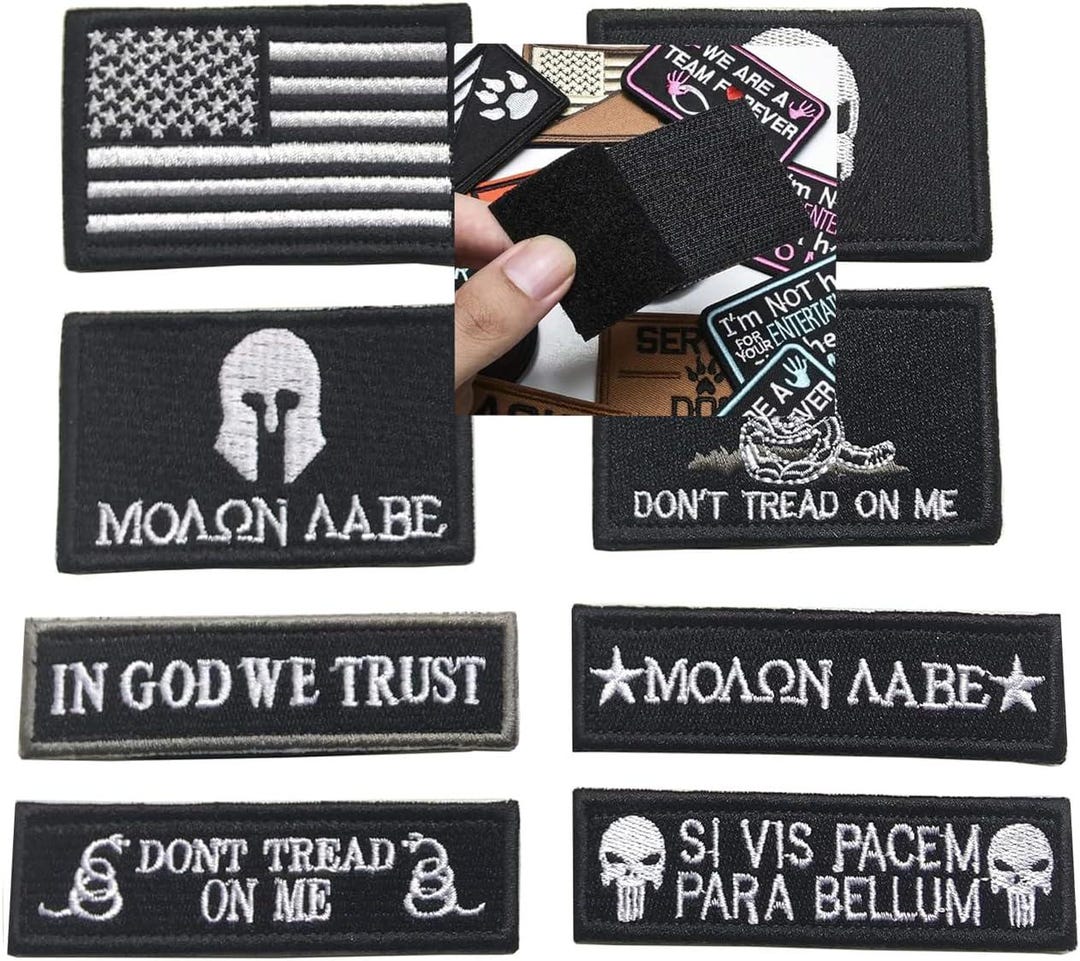 Embroidered Tactical Patch Set, USA Flag, Military Patches, Hook and ...