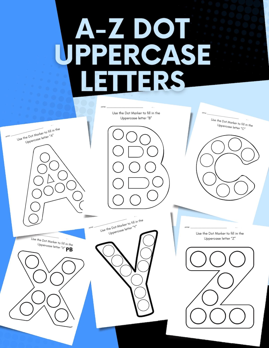 Do A Dot Alphabet Worksheets - Etsy