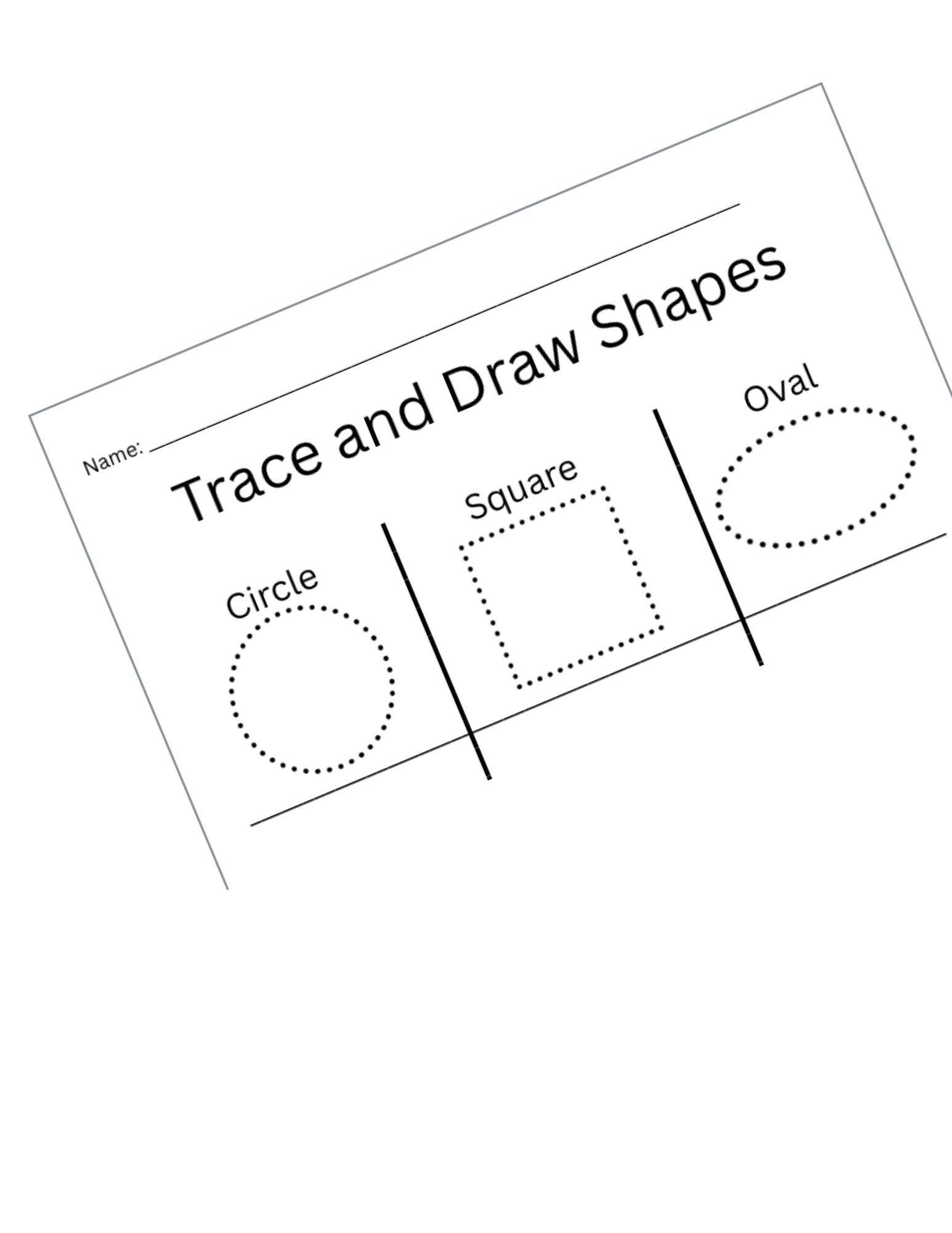Trace and Draw Shapes | Preschool Shapes Tracing Worksheet | Printable ...