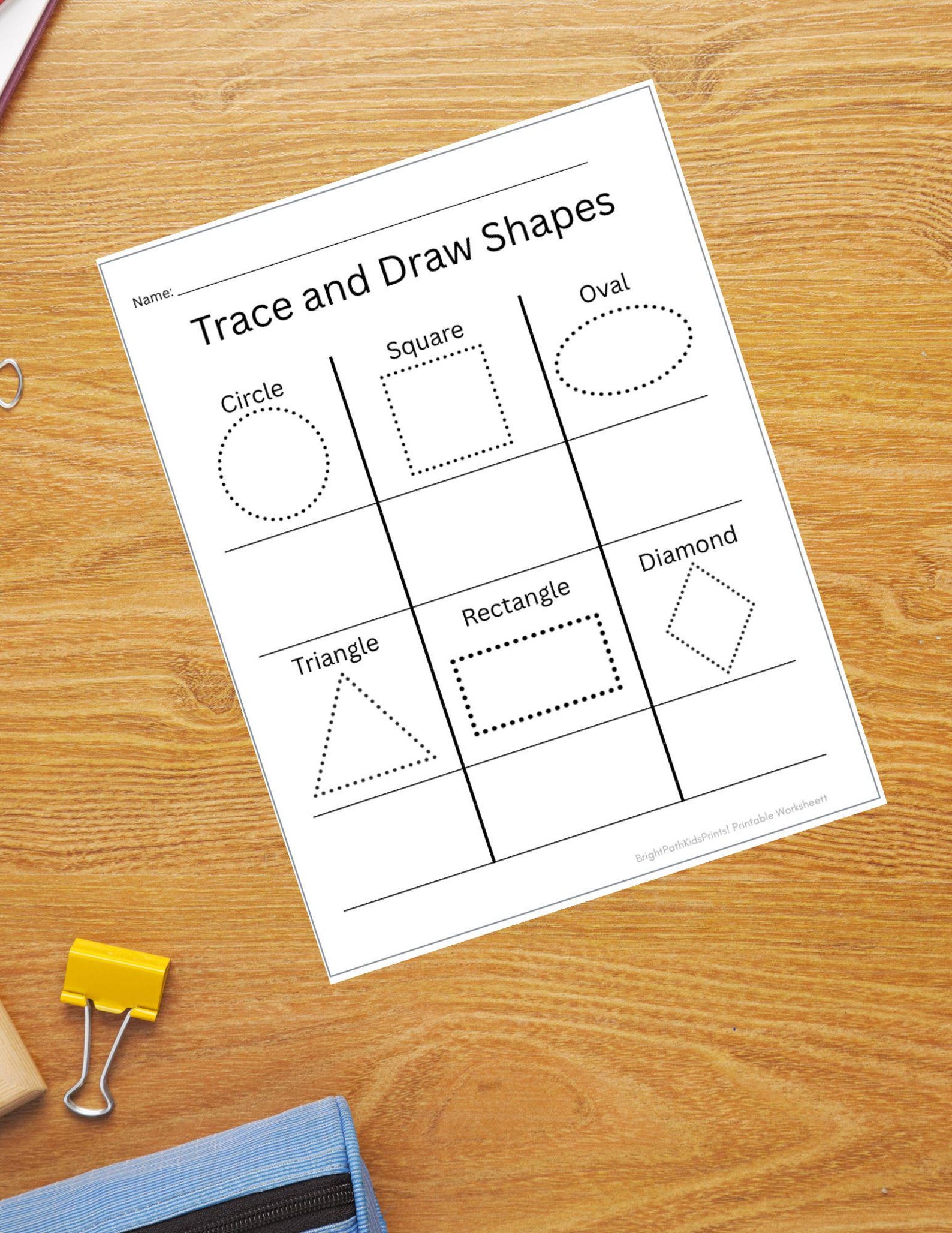 Trace and Draw Shapes | Preschool Shapes Tracing Worksheet | Printable ...