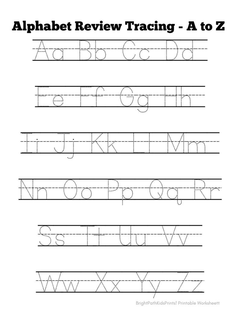 Alphabet Review A–Z | Uppercase & Lowercase Letter Practice | Printable ...