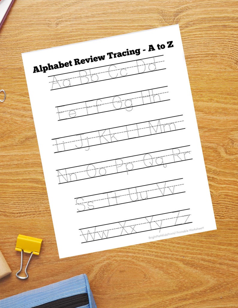 Alphabet Review A–Z | Uppercase & Lowercase Letter Practice | Printable ...