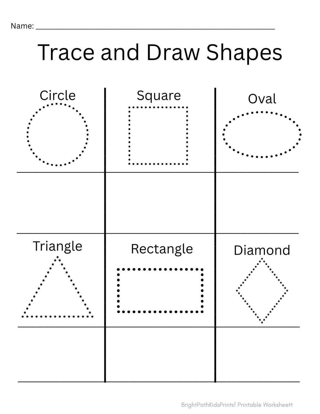 Trace and Draw Shapes | Preschool Shapes Tracing Worksheet | Printable ...