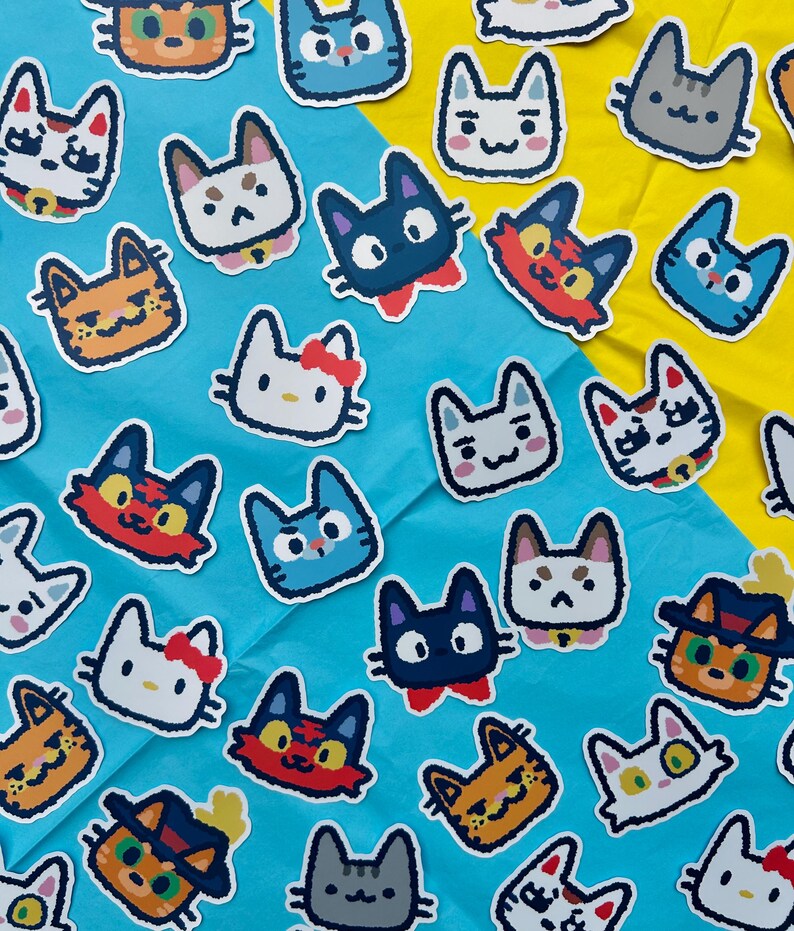 Cartoon & Anime Cat Stickers (READ DESC) - Etsy