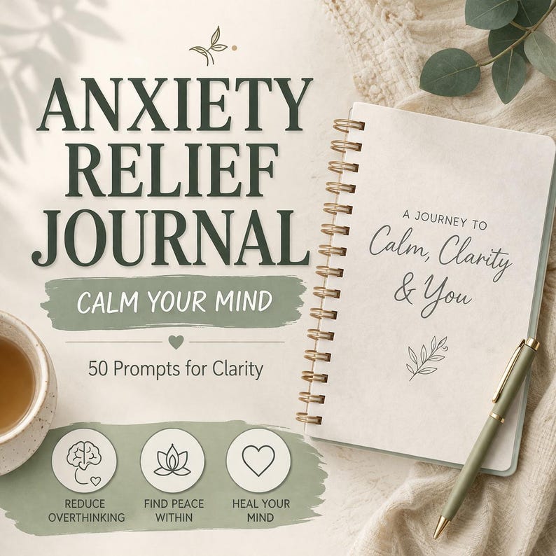 Anxiety Journal Prompts for Overthinking and Stress Relief Mindset and ...