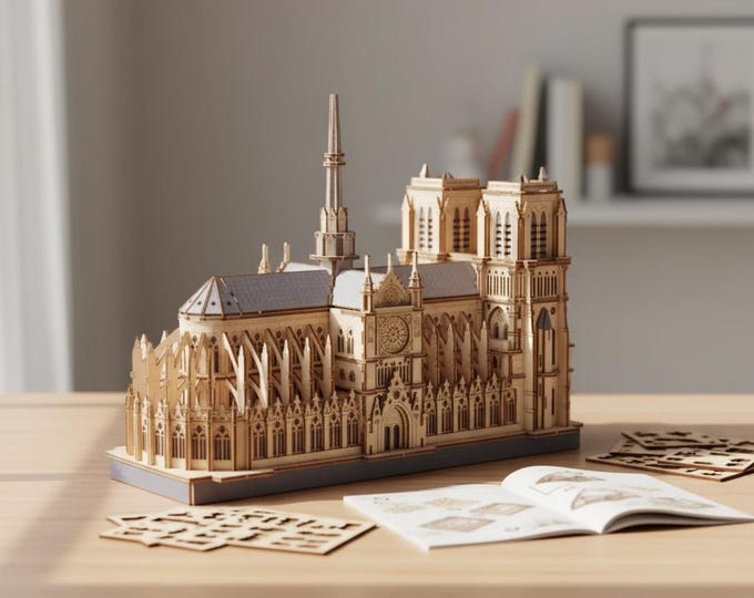 Notre-dame 3D Puzzle Kit – DIY Architectural Model – Paper Cardstock ...